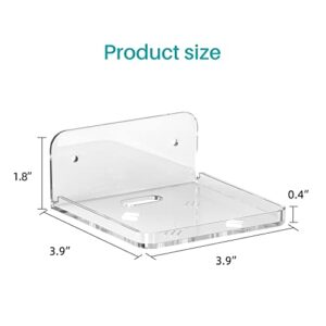 Wall Mount Floating Shelves for 2 Pcs Security Camera Shelf Mini Speaker Other Small Items in Bedroom Bathroom Kitchen Living Room Clear Mini Shelf Flexible Use for Wall Space(S+L)