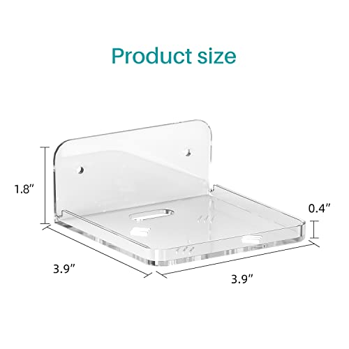 Wall Mount Floating Shelves for 2 Pcs Security Camera Shelf Mini Speaker Other Small Items in Bedroom Bathroom Kitchen Living Room Clear Mini Shelf Flexible Use for Wall Space(S+L)