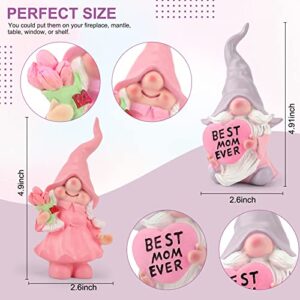 Zonling Gifts for Mom from Daughter - Mother Day Gnomes Figurines Gift, 2 Pcs Cute Gnomes Decorations for Home Birthday Gifts Best Mom Ever Ornaments