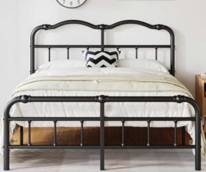 fdlogw king size bed frame with headboard and footboard, 14 inch high, no box spring needed heavy duty metal platform bedframe, noise free