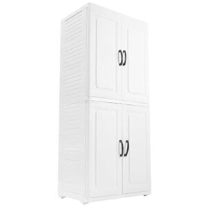 gdrasuya10 waterproof storage cabinet, 2 layers pp modern furniture bedroom storage shelves plastic storage for bedroom, living room, office, 22.44" l*15.74" w*51.57"