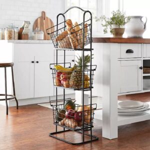 member's mark floor standing 3-tier wire basket stand