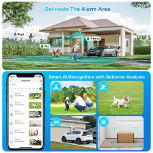 AlkiVision Security Cameras Wireless Outdoor - 2K HD Color Night Vision AI Motion Detection WiFi Wireless Cameras for Home Security, Spotlight Siren Alarm with 2-Way Audio, 7-Day Cloud/SD Storage