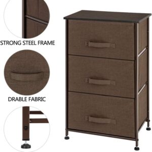 AFFAVON Stylish and Space-Saving Fabric Dresser Storage Chest with Sturdy Steel Frame, Wood Top & Handles - Perfect for Organizing Your Home, Bedroom, Hallway, Entryway, Closets and Nurseries (Brown)