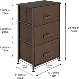 AFFAVON Stylish and Space-Saving Fabric Dresser Storage Chest with Sturdy Steel Frame, Wood Top & Handles - Perfect for Organizing Your Home, Bedroom, Hallway, Entryway, Closets and Nurseries (Brown)