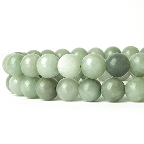 Burmese Jade Natural Gemstone Beads for Jewelry Making - AIXPROBEAD 60pcs 6mm Loose Round Stone Beads for DIY Bracelets and Necklaces