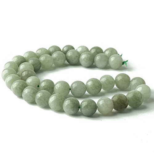 Burmese Jade Natural Gemstone Beads for Jewelry Making - AIXPROBEAD 60pcs 6mm Loose Round Stone Beads for DIY Bracelets and Necklaces