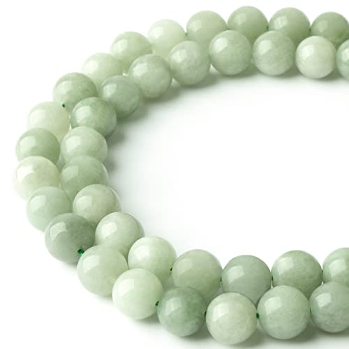 Burmese Jade Natural Gemstone Beads for Jewelry Making - AIXPROBEAD 60pcs 6mm Loose Round Stone Beads for DIY Bracelets and Necklaces