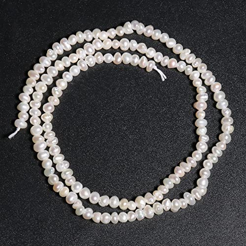 Adabus Natural White Freshwater Pearl Bead Mini Loose Beads for Making Women Small Oval Peals Necklaces Bracelets Earrings DIY 2.5-3mm - (Item Diameter: 2.5-3mm 141pcs)