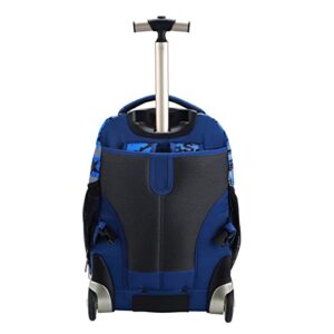 UNIKER Rolling Backpacks Football Pattern,Trolley School Bag with Pencil Case,Trip Luggage,Wheeled Suitcase with Two Wheels,Rolling Backpack Set