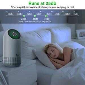 Air Purifier for Home Kitchen Office, H13 True HEPA Filter, 880ft² Coverage, 24dB Sleep Mode, Remove 99.99% Pet Odors, Dust, Pollen, Smoke, with Filter Reminder