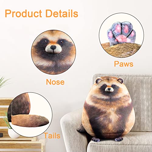 GBTCYDM Raccoon Plush, 15inch Cute Stuffed Animal Sleep Pillow, Soft Raccoon Plush Toy for Decoration or Comfort, Gift for Girls, Boys, and Girlfriend