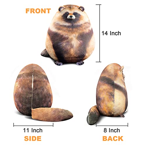 GBTCYDM Raccoon Plush, 15inch Cute Stuffed Animal Sleep Pillow, Soft Raccoon Plush Toy for Decoration or Comfort, Gift for Girls, Boys, and Girlfriend