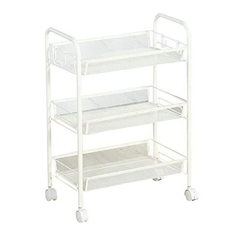 ATAAY Rolling Utility Wire Shelves and Easy Glideer Wheels/White