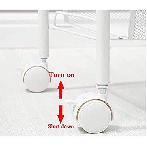 ATAAY Rolling Utility Wire Shelves and Easy Glideer Wheels/White