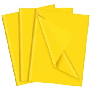 neburora yellow tissue paper for gift bags 60 sheets yellow wrapping tissue paper bulk 14 x 20 inch bright yellow packaging paper for gift wrap filler crafts birthday wedding sunflower party(yellow