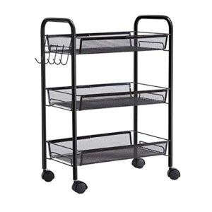 ataay storage trolley rolling metal trolley storage trolley kitchen trolley trolley vegetable rack kitchen/black