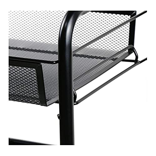 ATAAY Storage Trolley Rolling Metal Trolley Storage Trolley Kitchen Trolley Trolley Vegetable Rack Kitchen/Black