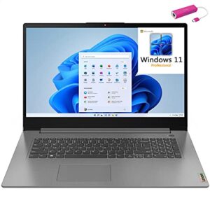 lenovo 2023 ideapad 3 17 17.3" fhd business laptop, hexa-core amd ryzen 5 5625u (beat i5-1235u), 24gb ddr4 ram, 2tb pcie ssd, wifi 6, fingerprint reader, bluetooth, windows 11 pro, ipuzzl type-c hub