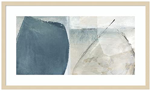 Amanti Art Varied Blue by Emma Peal Wood Framed Wall Art Print (33 in. W x 20 in. H), Svelte Natural Frame