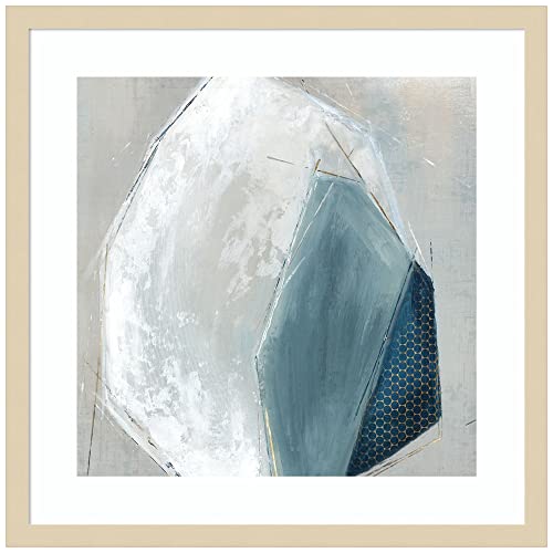 Amanti Art Trio of Blue I by Emma Peal Wood Framed Wall Art Print (21 in. W x 21 in. H), Svelte Natural Frame