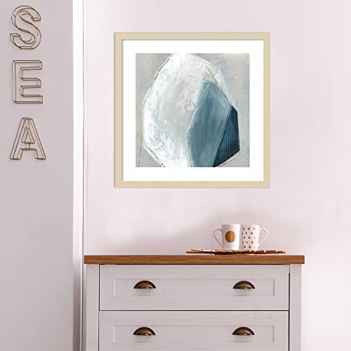 Amanti Art Trio of Blue I by Emma Peal Wood Framed Wall Art Print (21 in. W x 21 in. H), Svelte Natural Frame