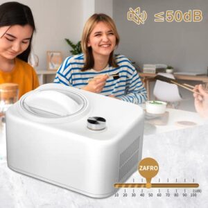 ZAFRO Ice Cream Maker 0.85qt with Compressor, No Pre-freezing Electric Automatic Ice Cream Machine Keep Cool Function, No Salt Needed Ice Cream, Gelato, Frozen Yogurt, Sorbet