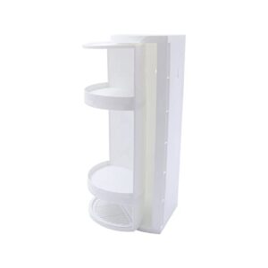 HAPPCUCOE 360°Rotated Corner Shelf Dressing Tables Bathroom Storage Holder Organizer Cabinet Storage Shelf for Bathroom and Kitchen White