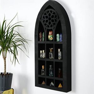 floating shelves wall mounted gothic boho wall hanging decoration black creative fairytale essential oil shelf old church window crystal wall shelf for living room bathroom home