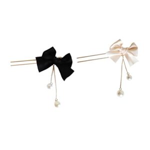 girl hair accessories 2pcs bow hairpin hair accessories for women wedding bun hair forks peals tassel hair fork antique hairpin miss imitation pearls hair chopsticks