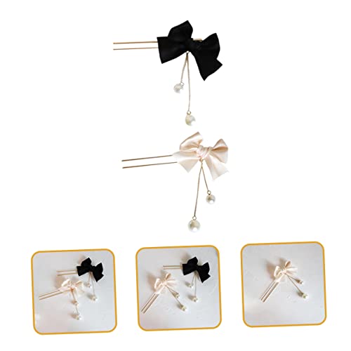 Girl Hair Accessories 2pcs Bow Hairpin Hair Accessories for Women Wedding Bun Hair Forks Peals Tassel Hair Fork Antique Hairpin Miss Imitation Pearls Hair Chopsticks