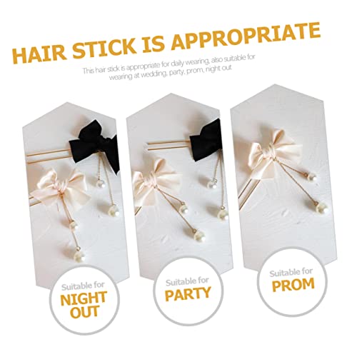 Girl Hair Accessories 2pcs Bow Hairpin Hair Accessories for Women Wedding Bun Hair Forks Peals Tassel Hair Fork Antique Hairpin Miss Imitation Pearls Hair Chopsticks