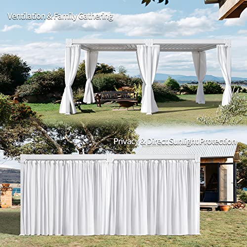 Joyside 12’ x 20’ Outdoor Louvered Pergola - Patio Aluminum Pergola with Adjustable Louvered Roof, Water-Proof Gazebo Sunshade Shelter with Netting Included, White Frame