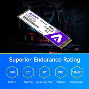 Acclamator 2TB PCIe 4x4 NVMe Solid State Drive Compatible with PS5 Read 5000 MB/s M.2 2280 3D NAND TLC N50