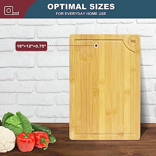 Wood Cutting Board For Kitchen XL Bamboo Chopping Boards With Juice groove, Extra Large Charcuterie Board, Prep Meat veggies Fruits Large Wooden Board, Carving & Butcher Block Brisket Gifting Registry