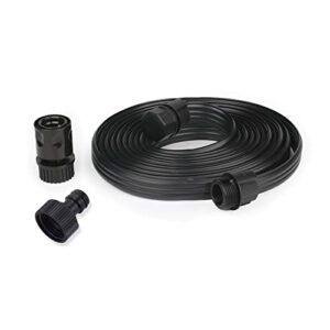 funjee pvc flat sprinkler hose 15ft with garden hose quick connector 3/4" ght fittings, soaker hose, drip hose, saves water, for garden/vegetable/water-efficient irrigation (black, 15ft)