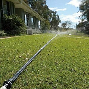 FUNJEE PVC Flat Sprinkler Hose 15ft with Garden Hose Quick Connector 3/4" GHT Fittings, Soaker Hose, Drip Hose, Saves Water, For Garden/Vegetable/Water-efficient irrigation (Black, 15FT)