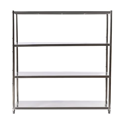 4 Tier Storage Cart Organizer,Stainless Steel Shelving Adjustable Shelf Storage Unit Stainless Steel Heavy Duty Shelving for Kitchen Commercial Office Garage Storage