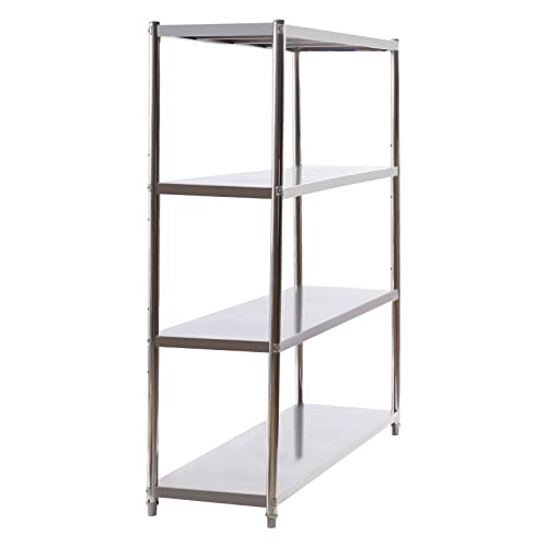 4 Tier Storage Cart Organizer,Stainless Steel Shelving Adjustable Shelf Storage Unit Stainless Steel Heavy Duty Shelving for Kitchen Commercial Office Garage Storage