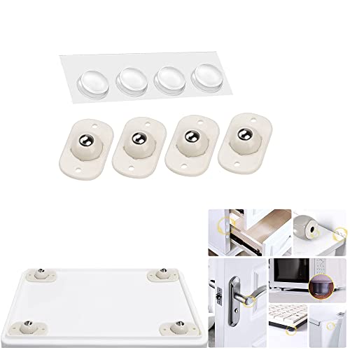 MeyaGo 8PCS Mini Caster Wheels Adhesive Bumpers for KitchenAid Mixer air Fryer Coffee Maker Bottom Kitchen Countertops Appliances Rubber Pads Non-Slip Bumpers Rolling Wheels Mobility Wheels