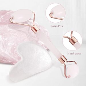 CUTELIILI Pink Gua Sha Facial Tools, Skin Care Products,Face Roller & Jade Roller for Face Care to Reduce Wrinkles and Lifting