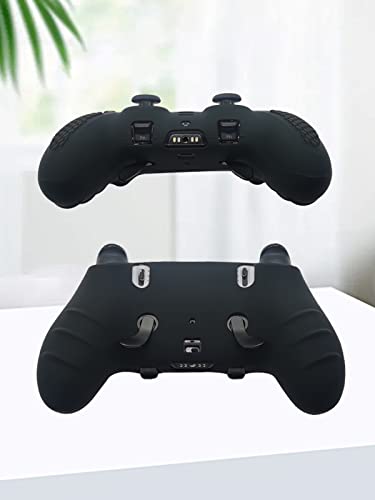 MOJOXR Controller Silicone Cover and Stick Caps for PS5 DualSense Edge Wireless Controller,Anti-Slip Protector Skin and 10 Thumb Grip Caps Accessories for Playstation5 Edge Controller (black)