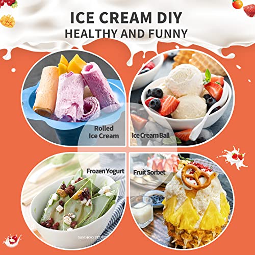 Rolled Ice Cream Maker, KITCHSTAR Ice Cream Maker Machine - Ice Cream Maker for Kids - Frozen Fruit Ice Cream Maker- Soft Serve Ice Cream Machine for Home - Yogurt Maker- Great Gifts for Kids Mother Friends Festival