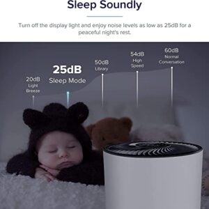 Air Purifier for Home Bedroom Office Desktop Pet Room Air Cleaner for Car with True HEPA Filters and Silence white plus