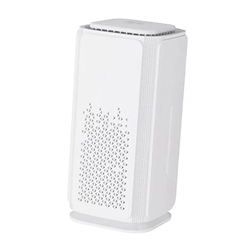 Small Air Cleaner with Ambient Light Lamp Multi Scene Use HEPA Filter USB Quiet Odor Smoke Dust Indoor Air Cleaner Desktop Air Freshener, White