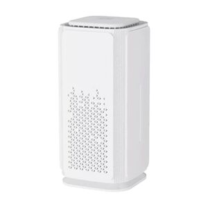 Small Air Cleaner with Ambient Light Lamp Multi Scene Use HEPA Filter USB Quiet Odor Smoke Dust Indoor Air Cleaner Desktop Air Freshener, White