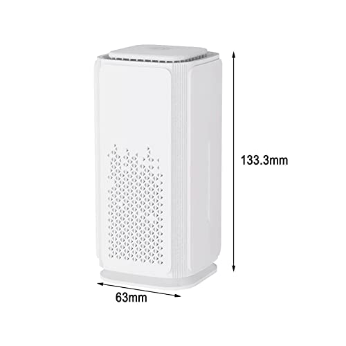 Small Air Cleaner with Ambient Light Lamp Multi Scene Use HEPA Filter USB Quiet Odor Smoke Dust Indoor Air Cleaner Desktop Air Freshener, White