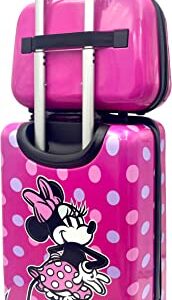 Fast Forward Kid’s Licensed Hard-Side 20” Spinner Luggage Carry-On Suitcase and Beauty Case Set (Minnie Mouse)