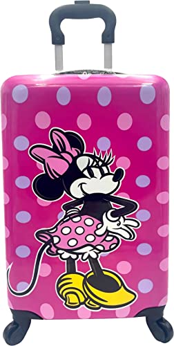 Fast Forward Kid’s Licensed Hard-Side 20” Spinner Luggage Carry-On Suitcase and Beauty Case Set (Minnie Mouse)