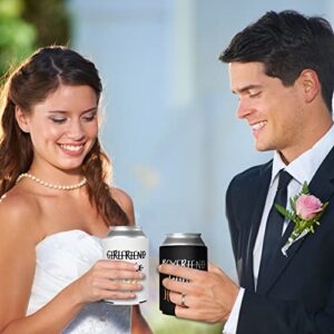 Wedding Can Cooler Sets, Personalized Wedding Gifts for Couples, Husband and Wife, Bottles and Cans Collapsible Sleeve, Neoprene Insulator Can Sleeves for Wedding, Honeymoon, Bridal Showers(2 Pack)